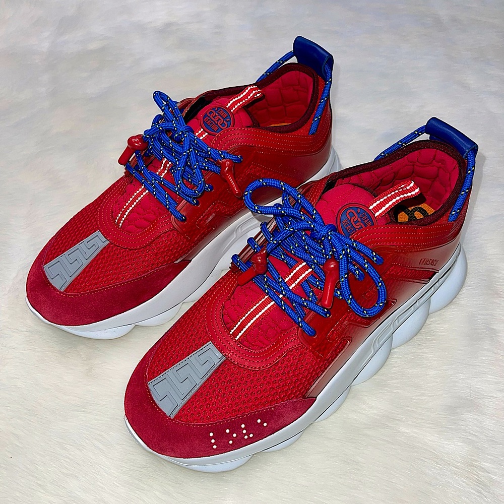 Versace Chain Reaction Sneakers - Red/Blue - Gem